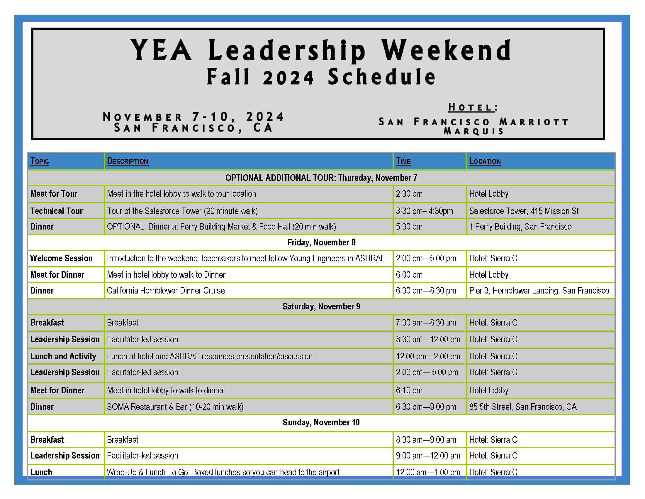 YEA Leadership Weekend